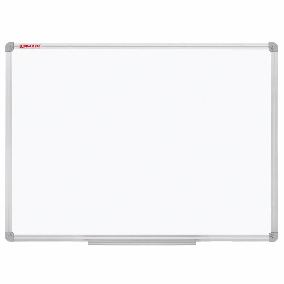 Доска магнитно-маркерная 70х50 см, алюминиевая рамка, гарантия 10 ЛЕТ, россия, BRAUBERG, 238185, 238185