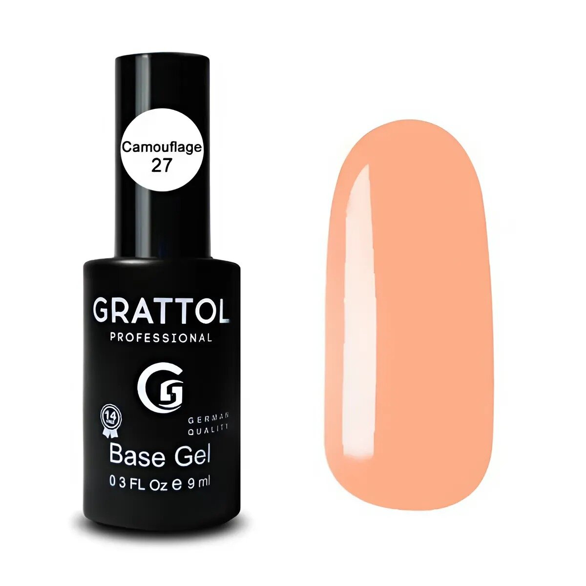 Grattol Rubber Base Camouflage 27 - База для ногтей камуфлирующая, 9 мл