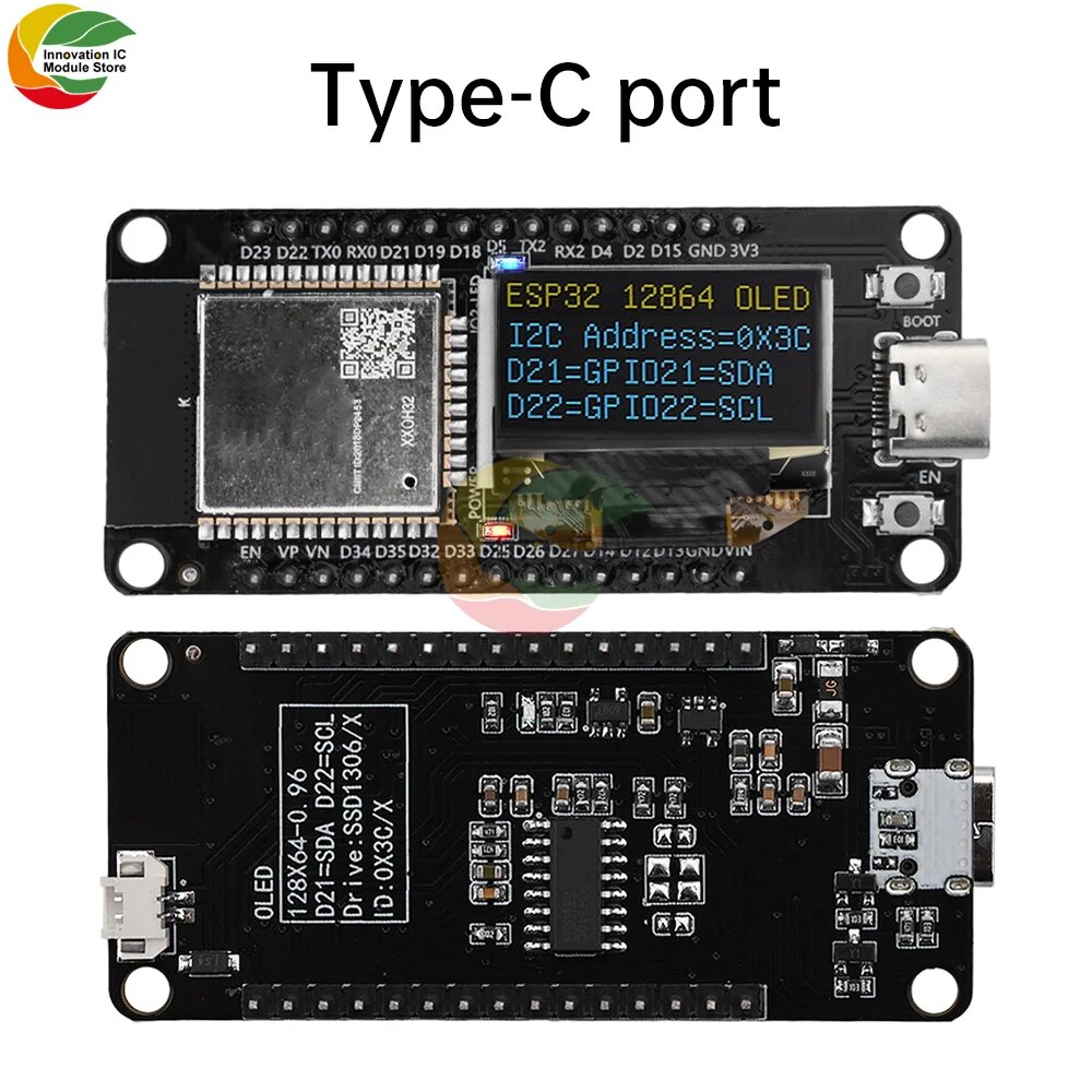 Ziqqucu ESP32 ESP-32D Модуль WiFi Type-C