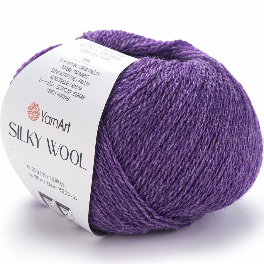 Пряжа Yarnart SILKY WOOL 334 фиолет (10 мотков)