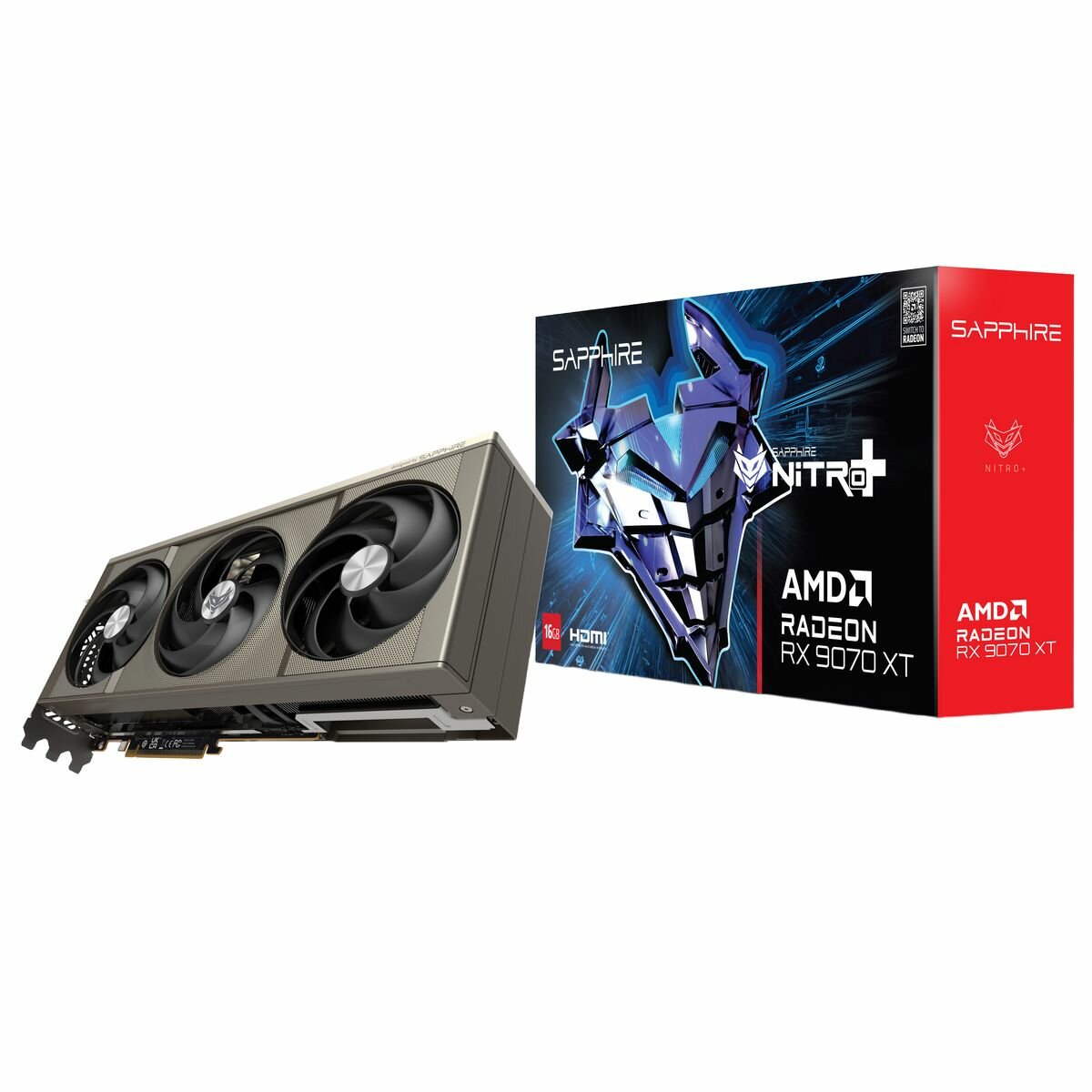 Видеокарта Sapphire RX9070XT NITRO+ OC 16GB GDDR6 256bit 2xDP 2xHDMI 3FAN RTL
