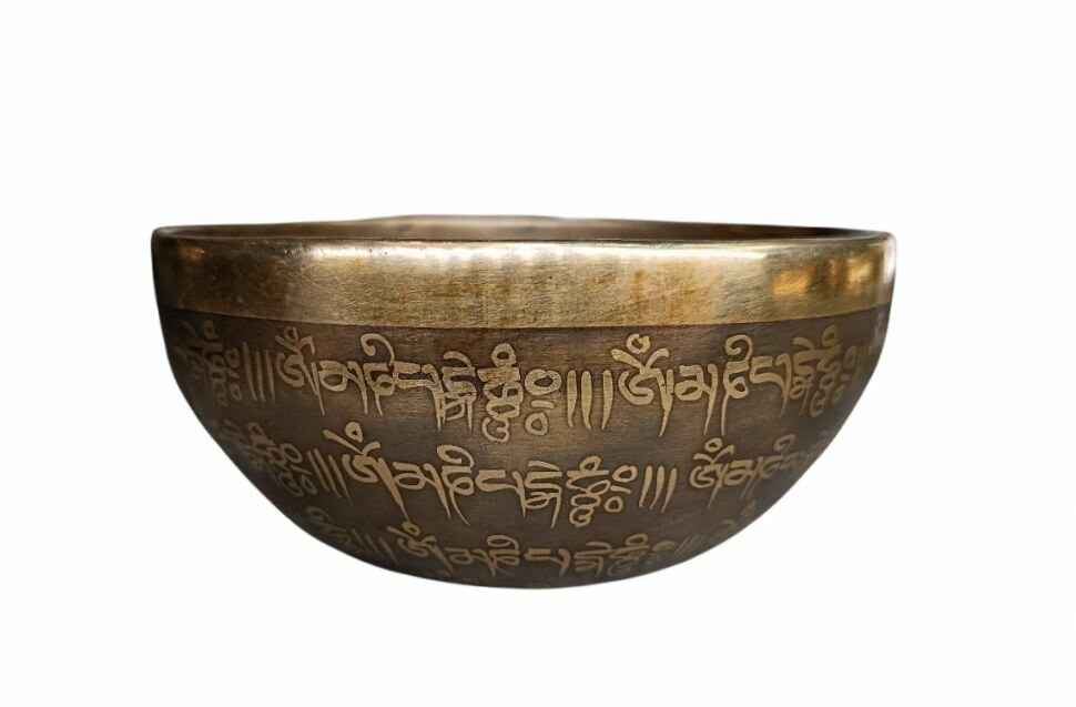 Кованая поющая чаша Etching Carving ( 13,1 см, нота: Соль #, 415 Гц )