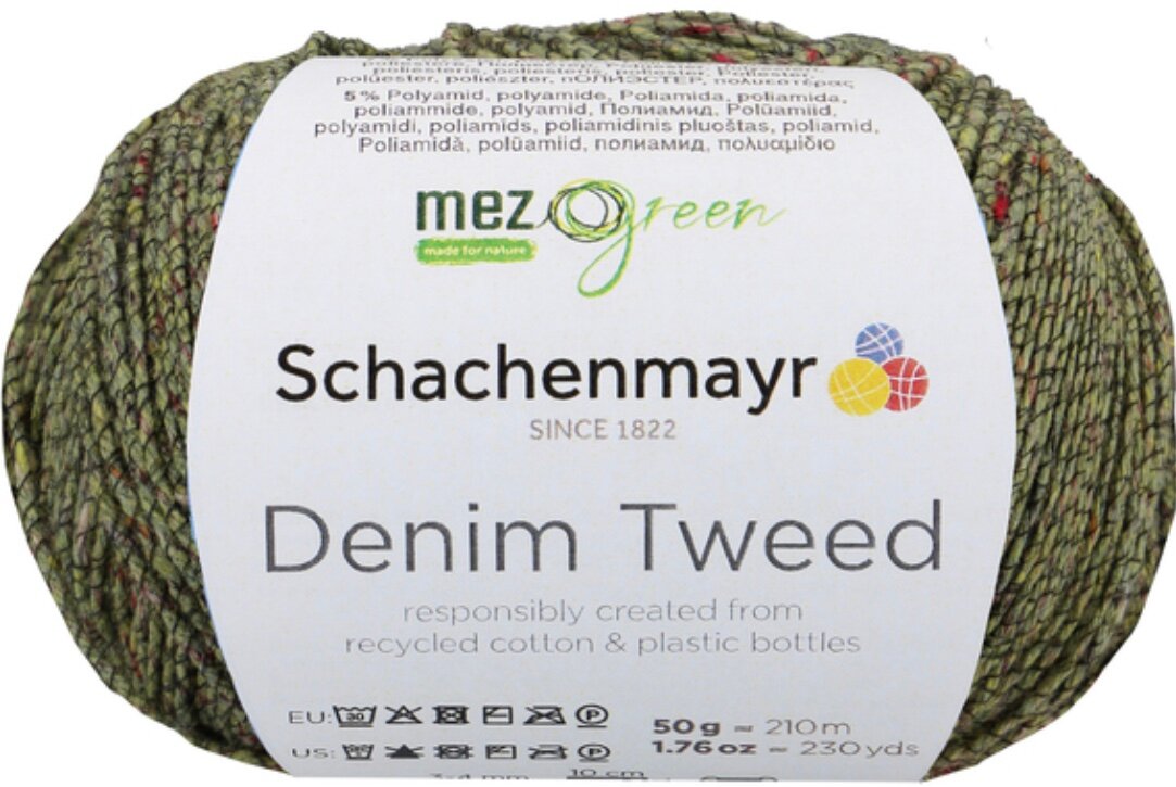 Denim Tweed /Деним Твид/ пряжа Schachenmayr, MEZ, 9807401 (00072, apfel (яблоко), зеленый/красный/салатовый/черный)