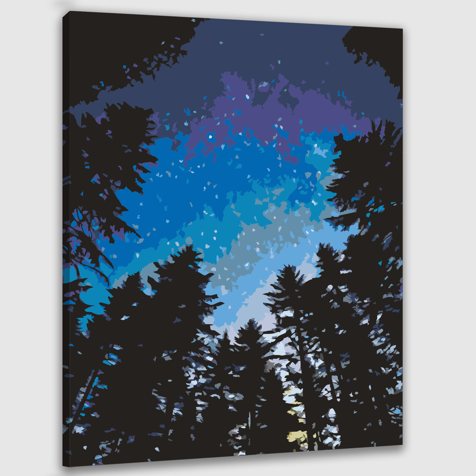 Картина по номерам 40x50 см, фотография, звездное ночное небо, Млечный путь, горизонт, мерцающие звезды