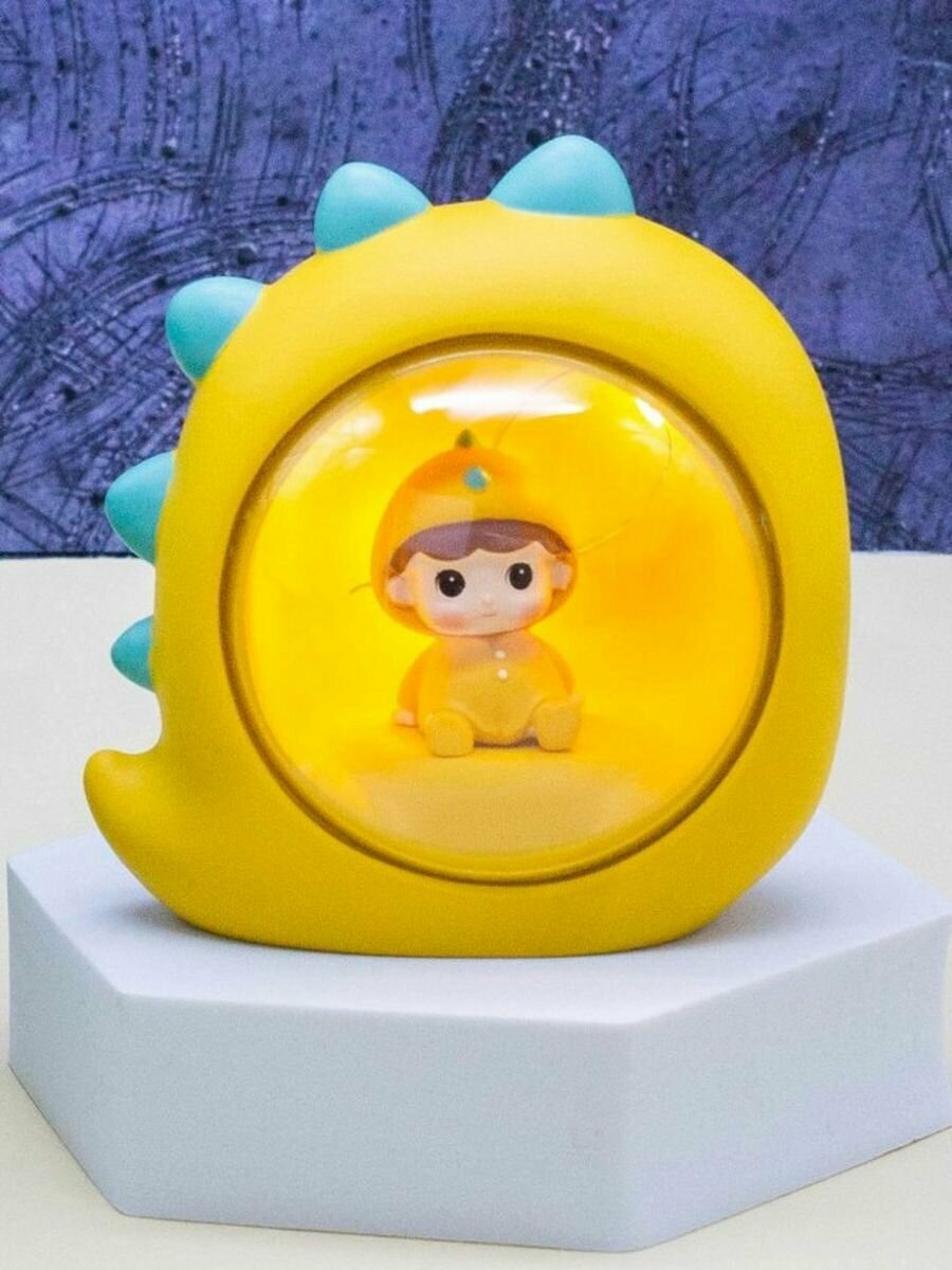 Ночник, светильник детский Baby dino yellow