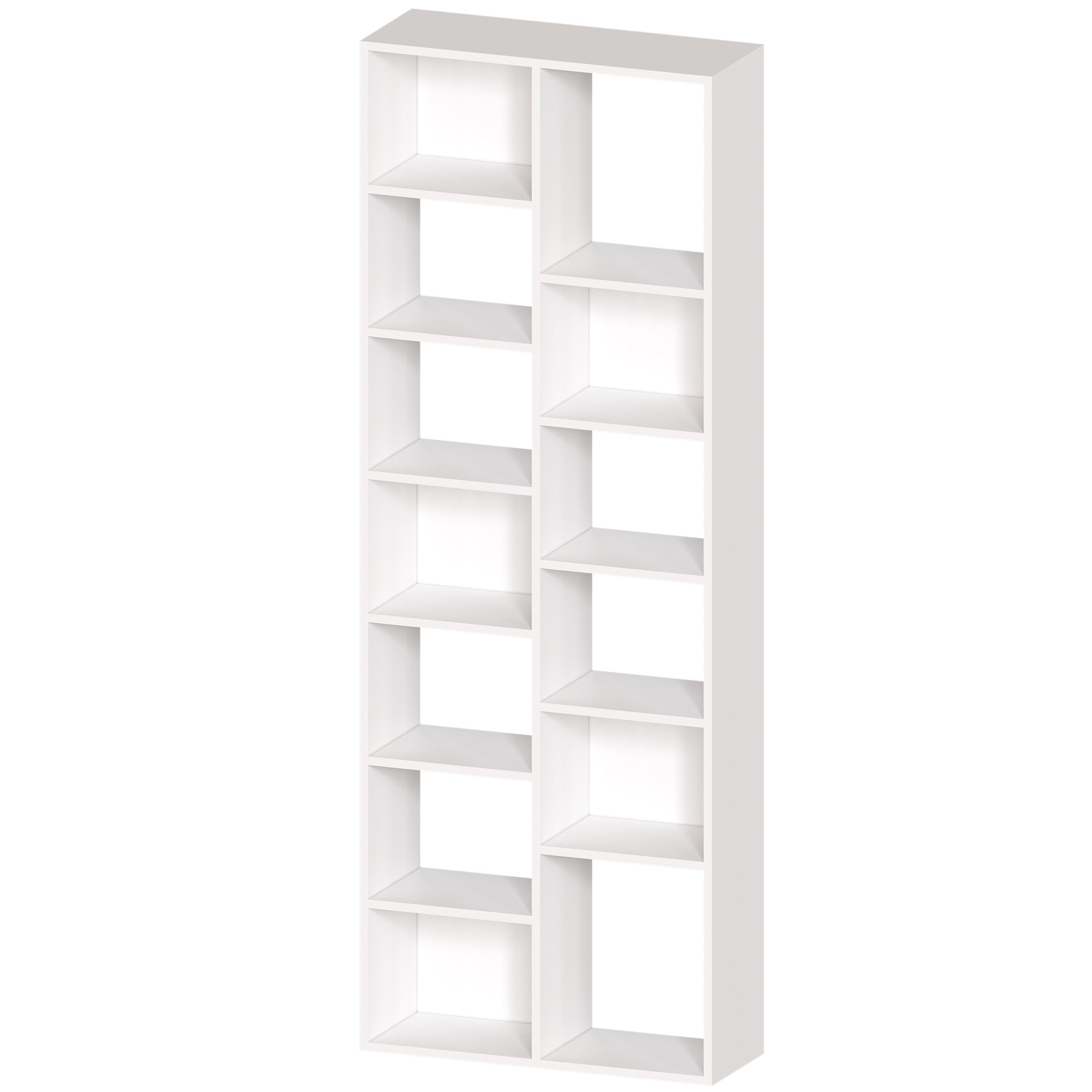 Стеллаж-перегородка sitymebel №2 Ширина 68,4 см, Глубина 25 см, Высота 188 см, цвет: Белый