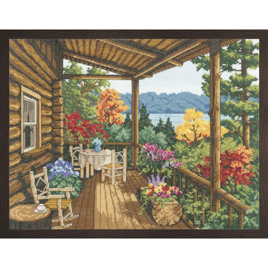 Набор для вышивания Крытая веранда дома 40 х 30 см JANLYNN 032-0100