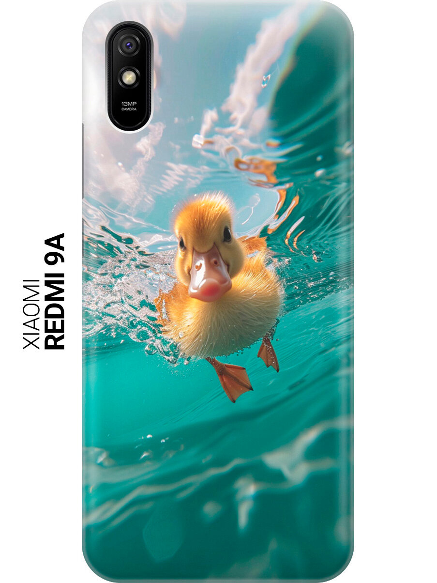 Силиконовый чехол на Xiaomi Redmi 9A с принтом "Подводный утенок"