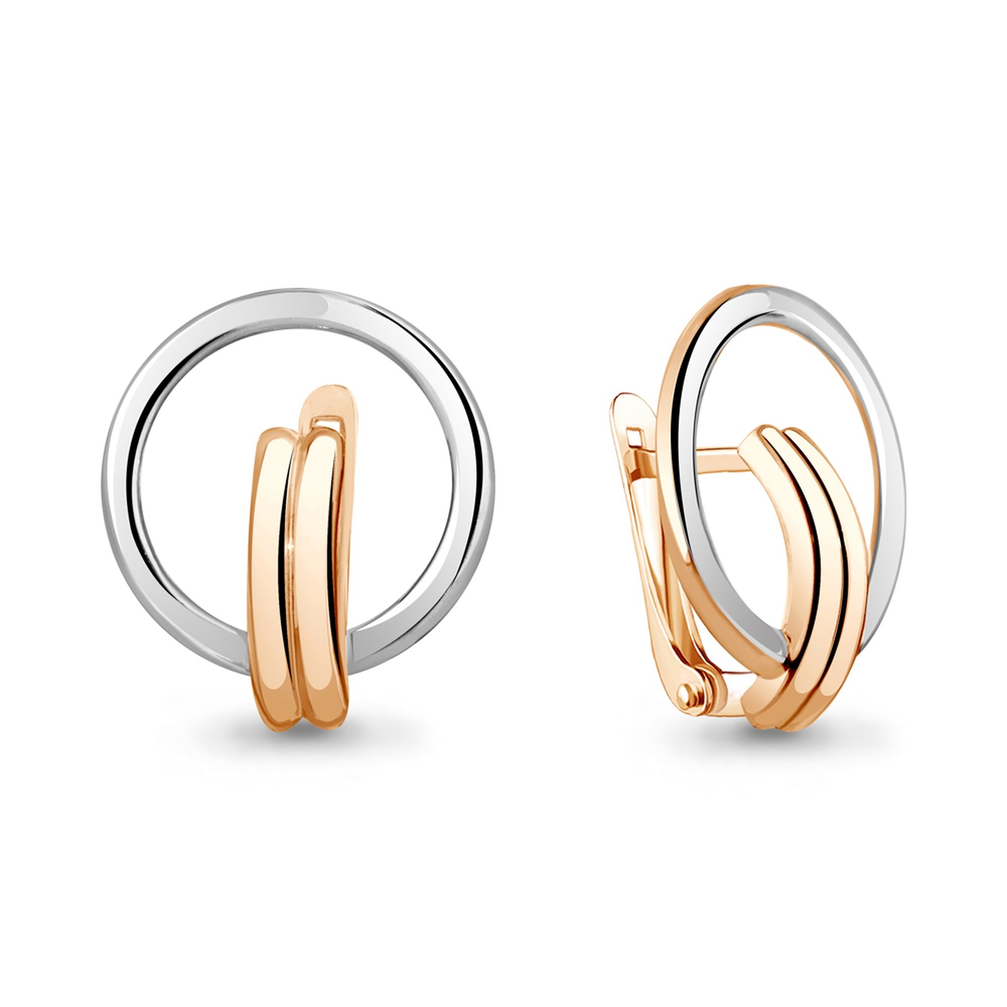 Серьги, серебро, 925 проба, золочение