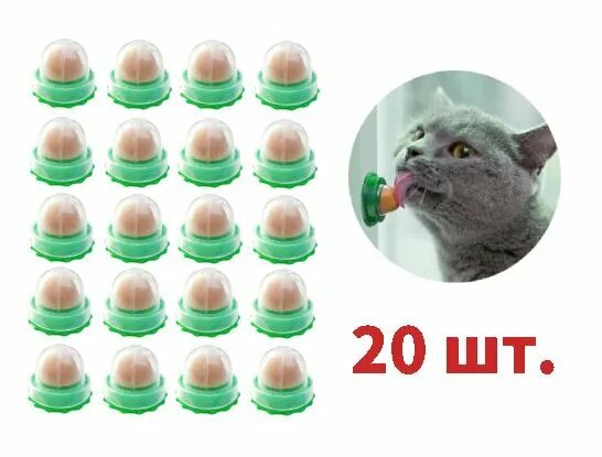 Игрушка-шарик с кошачьей мятой, Леденец для котов с витаминами, 20 шт