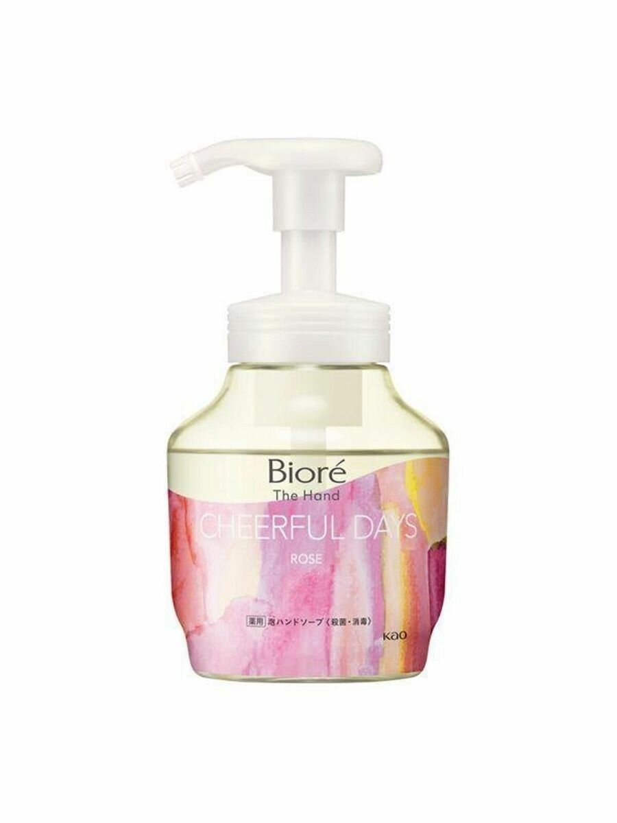 KAO Жидкое мыло-пенка для рук Biore the Hand с гиалуроновой кислотой и ароматом утренней розы, 280мл.