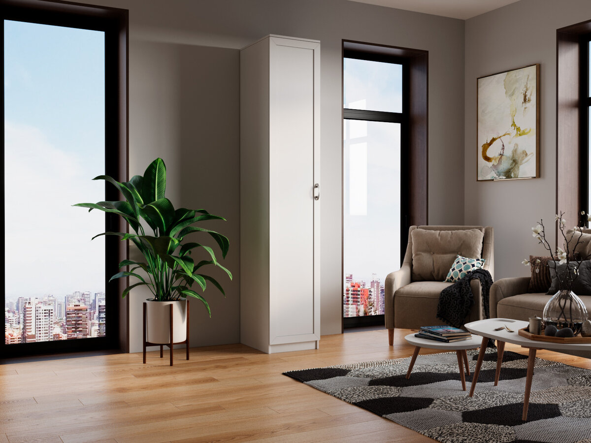 Пенал Стелла-24 Белый для книг однодверный 40*220*50