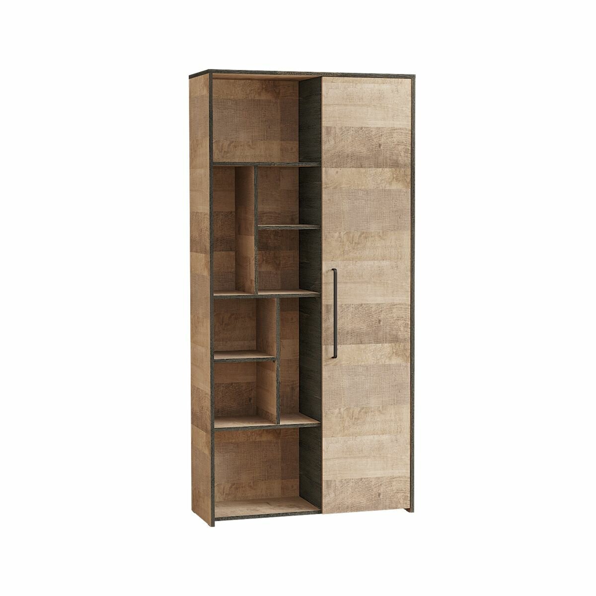 Шкаф-стеллаж Mobi Трувор 13.206 Дуб Гранж Песочный/Интра Размеры: Высота 1942мм Глубина 370мм Ширина 930мм