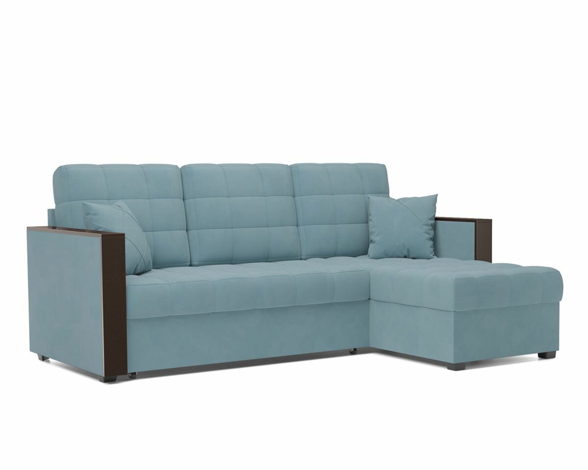 Угловой диван Mebel-ars Техас велюр Голубой Luna089 Размеры: Высота 750мм Глубина 1580мм Ширина 2250мм