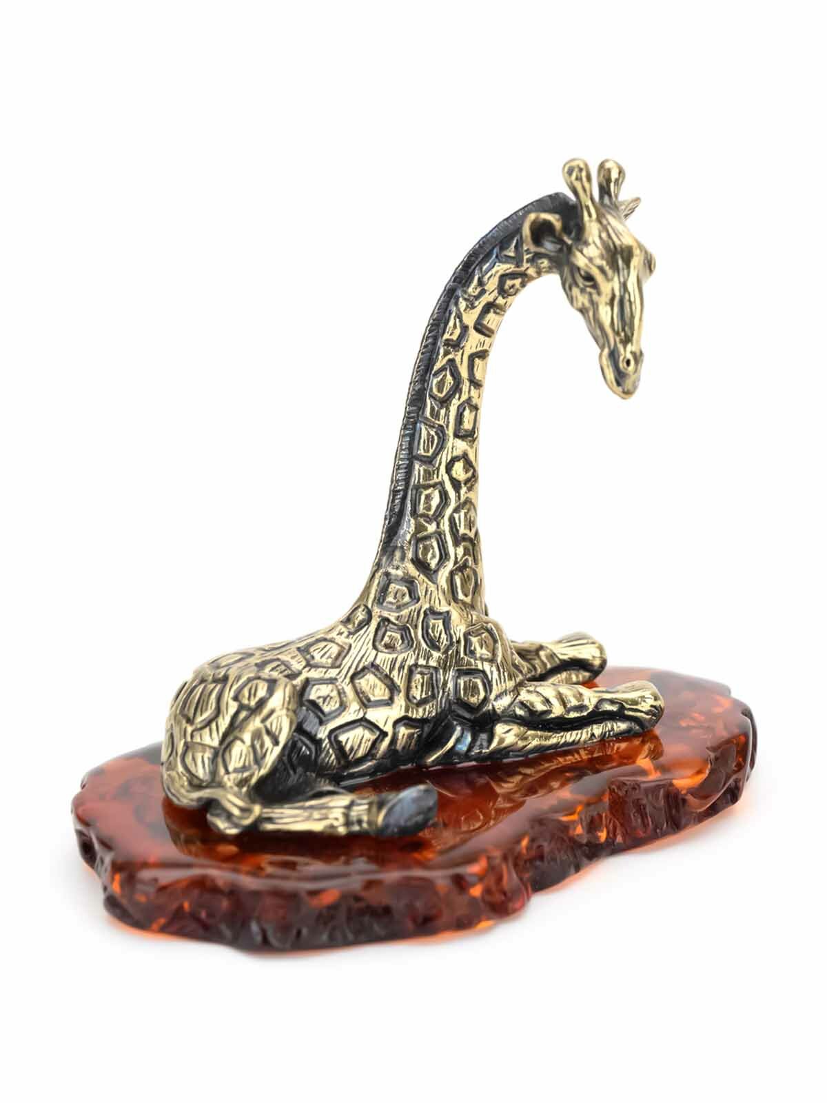 Сувенирная фигурка - Жираф Масайский, Балтийский Янтарь, 6,5 см