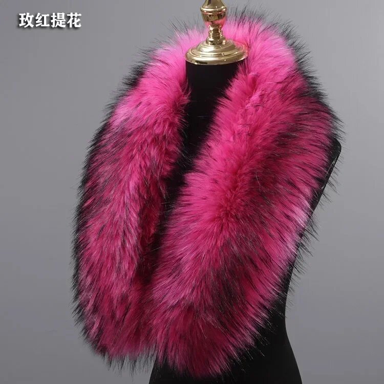 2025 Новый стиль фальшивый меховой воротник 100% высококачественный меховой шарф супер роскошная мода женщины мужчины воротник куртки капюшон шаль обертает ZH04,200,1,18, искусственный мех