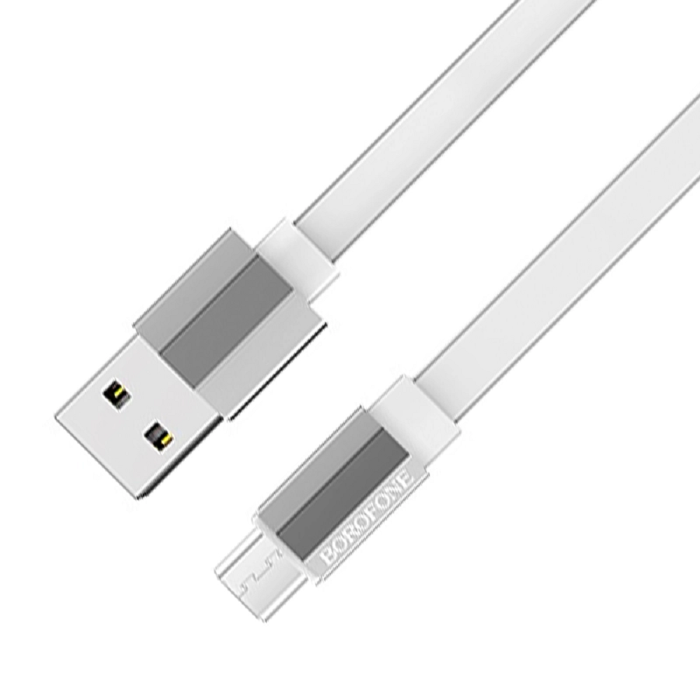 Кабель для зарядки Borofone BU8 USB-A - Lightning, 1.2 м, белый, 2,4 A