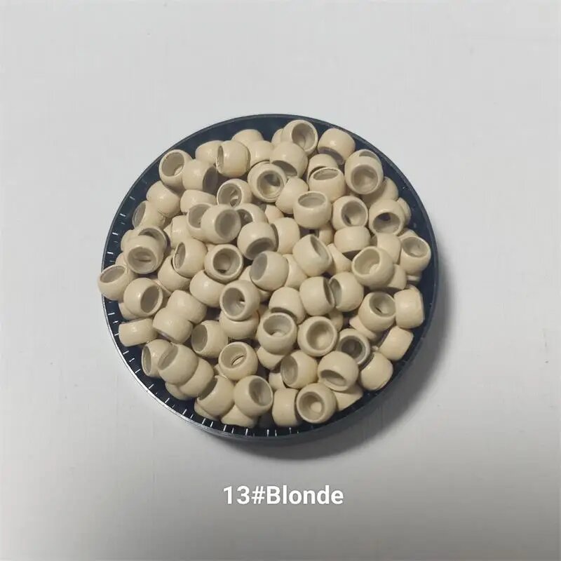 Нано-кольца для наращивания волос медные с силиконовой подкладкой 4 мм 200 шт. 13 Blonde