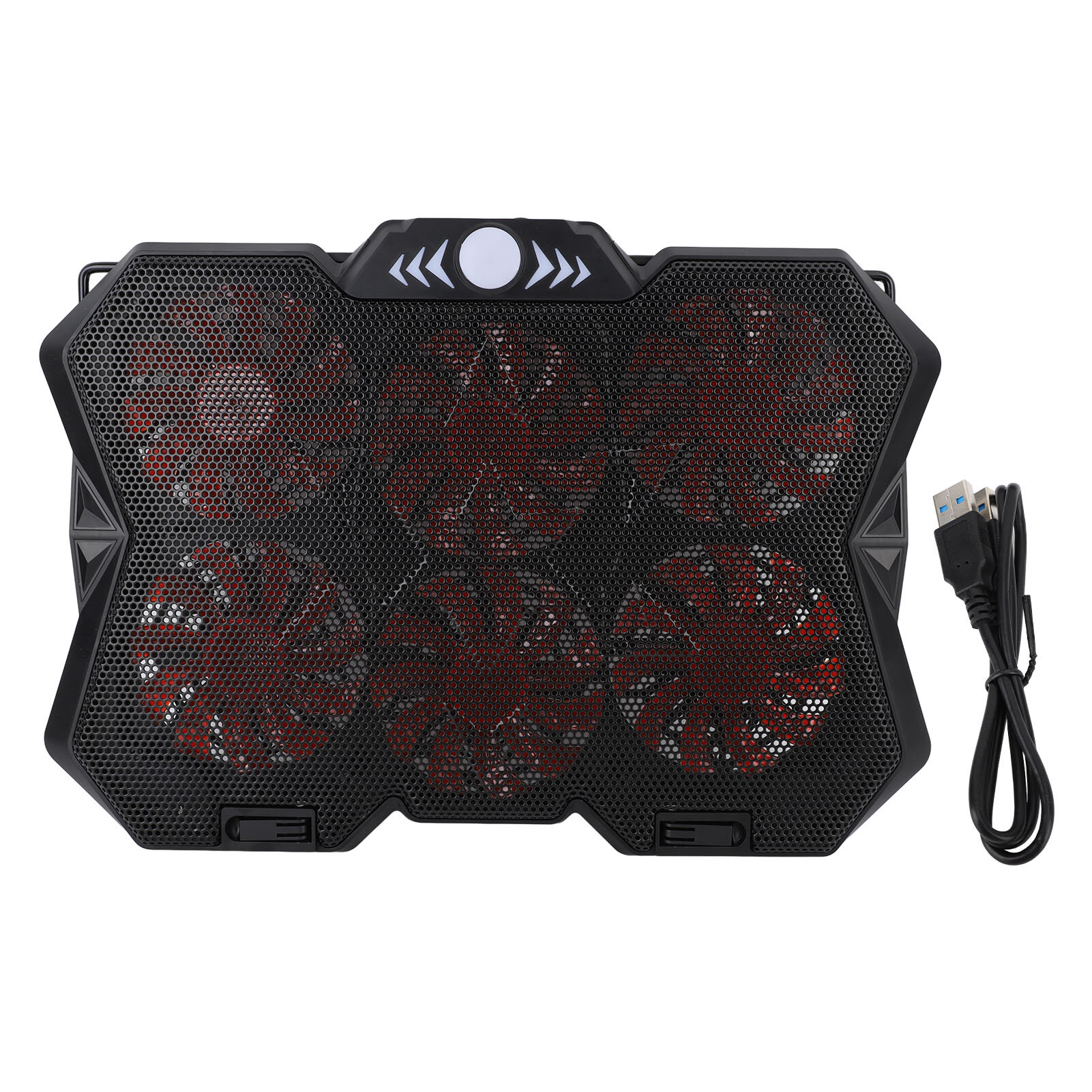 Laptop Cooling Pad 6 Height Adjustable RGB Silent 6 Fan Metal Mesh Gaming Notebook Cooler Computer Chill Mat for Under 19in
