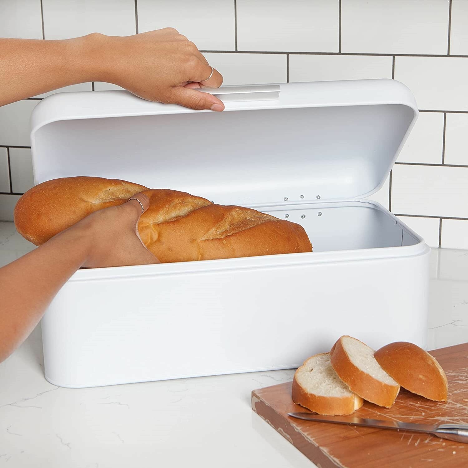 Сухарница, Хлебница, 31х20х16 см, Белый