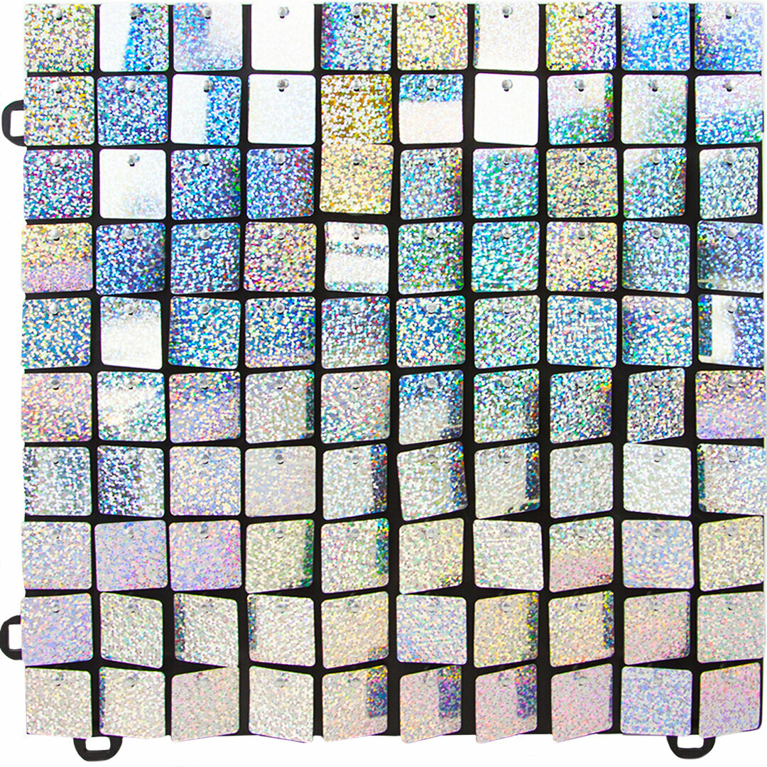 Панель декоративная Волна веселья Пайетки, Лазерные точки, 30х30 см, цвет серебро голография