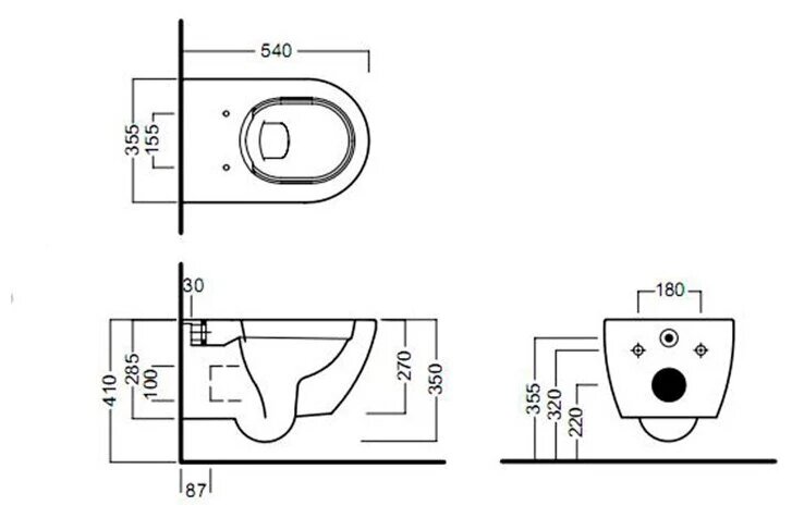 Унитаз подвесной Hatria Fusion A1Y1CC02 безободковый, размер 37x53 см, без сиденья, цвет черный мато