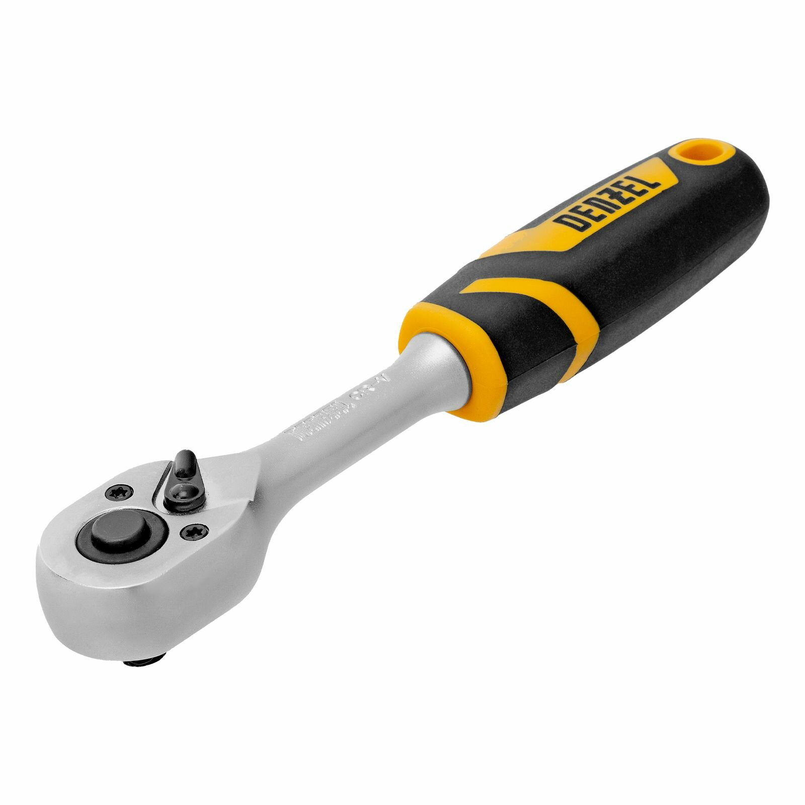 Ключ трещоточный DENZEL 1/4", 90 зубьев, с быстрым сбросом, CrV (14031)