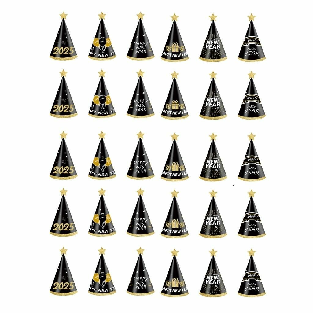 1 комплект из 30 головных уборов для новогодней вечеринки 2025 года