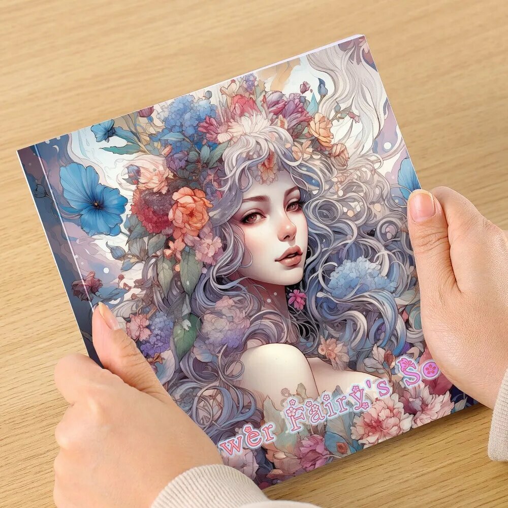 Книжка-раскраска цветочная фея, Альбом для рисования эльфы, высокое качество Книга каракулей 20 см*20 см, подходит для раскрашивания как взрослыми, так и детьми