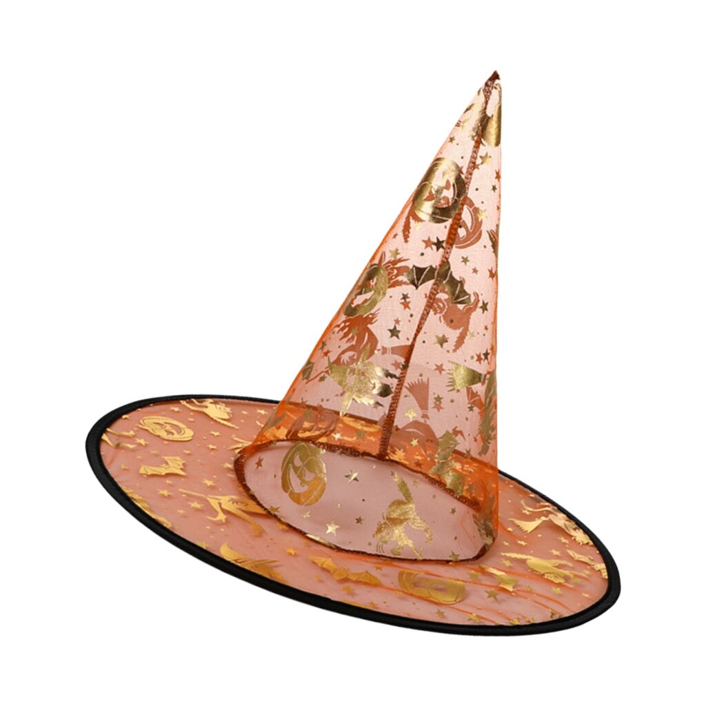 5шт Регулируемая Шляпа Ведьмы Высотой 33 см Остроконечная Шляпа Для Хэллоуина Унисекс Костюм Ведьмы Аксессуары Для Взрослых Детей Косплей