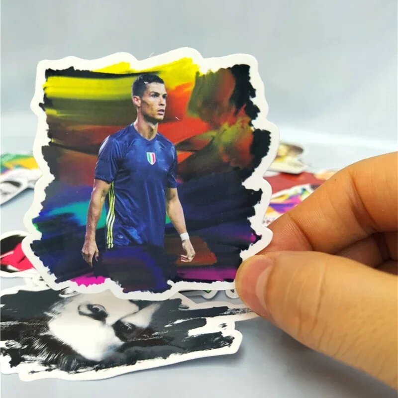 50 шт, настоящая футбольная звезда С Роналду, наклейка для ноутбука, скейтборда, чашка для воды, водонепроницаемое украшение, граффити, Мадрид, наклейки на стену