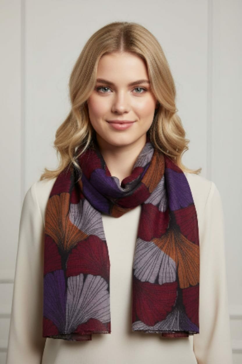 Шарф листья для женщин