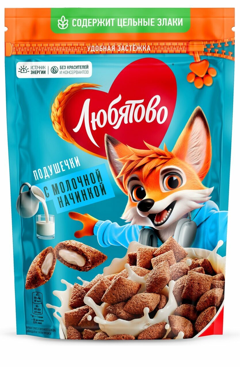 Любятово Подушечки с молочной начинкой, 220 г