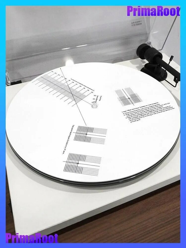 Калибровочный диск из акрила для тонарма/картриджа винила ( 295мм): регулировка антискейтинга, сверхвылета, угла азимута