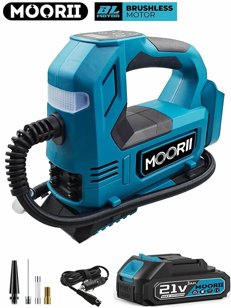 MOORII Компрессор автомобильный, 500 Вт, 24 л/мин