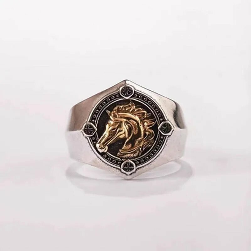 Кольцо боевого коня средневекового штурмовика, регулируемое кольцо / боевой конь всегда будет охранять вас
