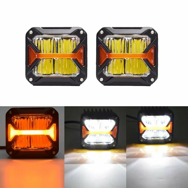2x 3" LED Фар для квадроцикла, 86W, белый/желтый