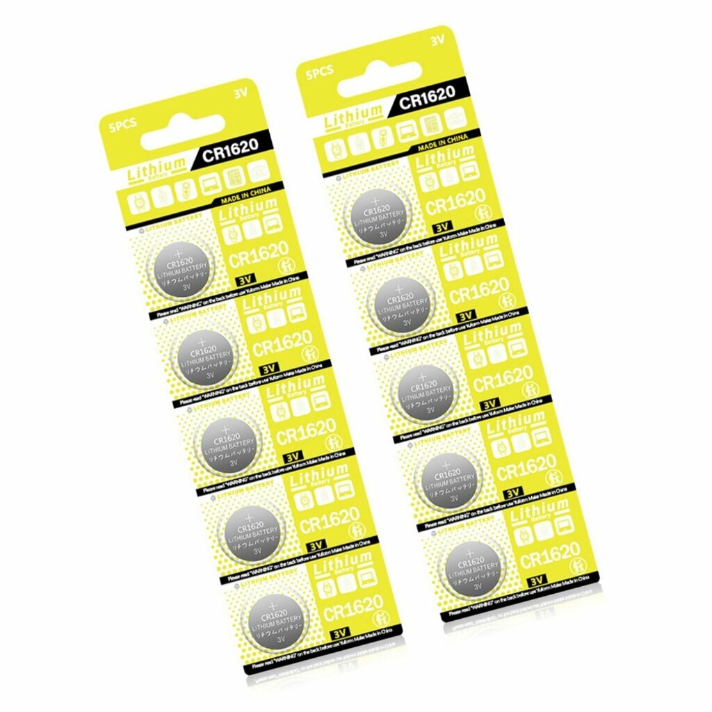 10шт Батарейки CR1620 Button Cell Batteries 3V DL2016 LM2016 Coin Cell Battery для Часов, Пультов дистанционного управления, Калькуляторов и многого другого