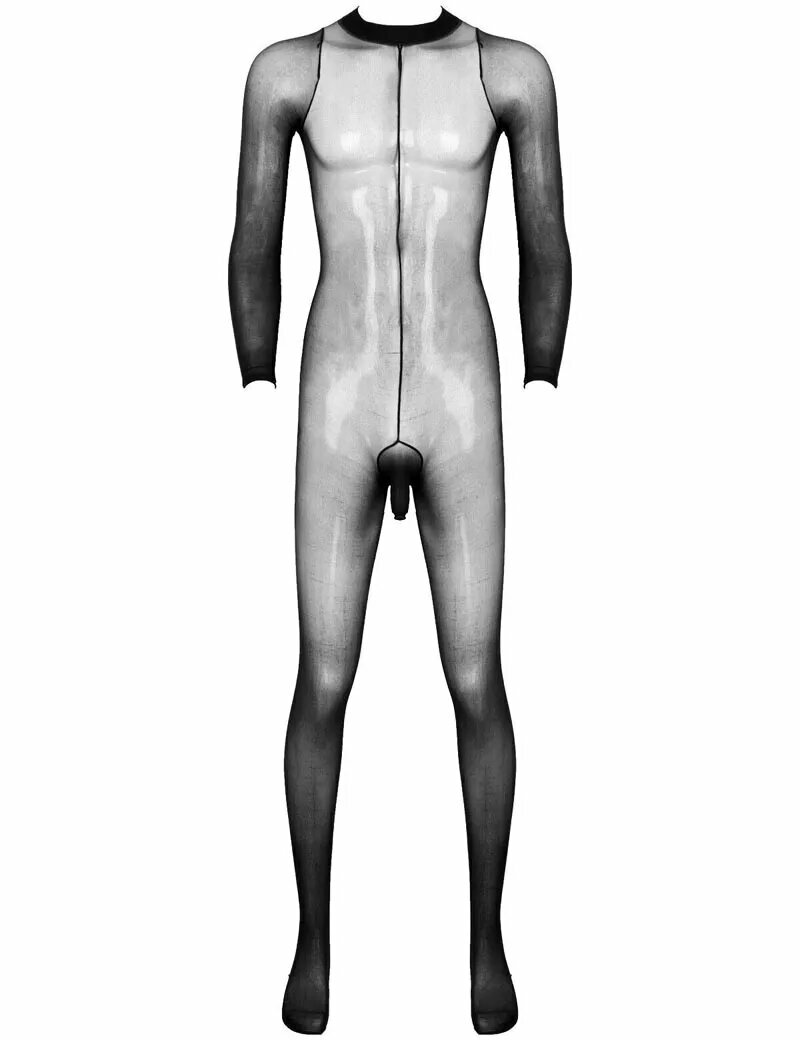 Мужские прозрачные сетчатые чулки в обтяжку для пениса, прозрачные полноразмерные ультратонкие прозрачные колготки, нижнее белье Черный