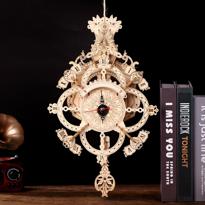Настенные часы-пазл, деревянные часы, модель для сборки, 3D пазл, настольные часы, образовательная креативная игрушка, украшение
