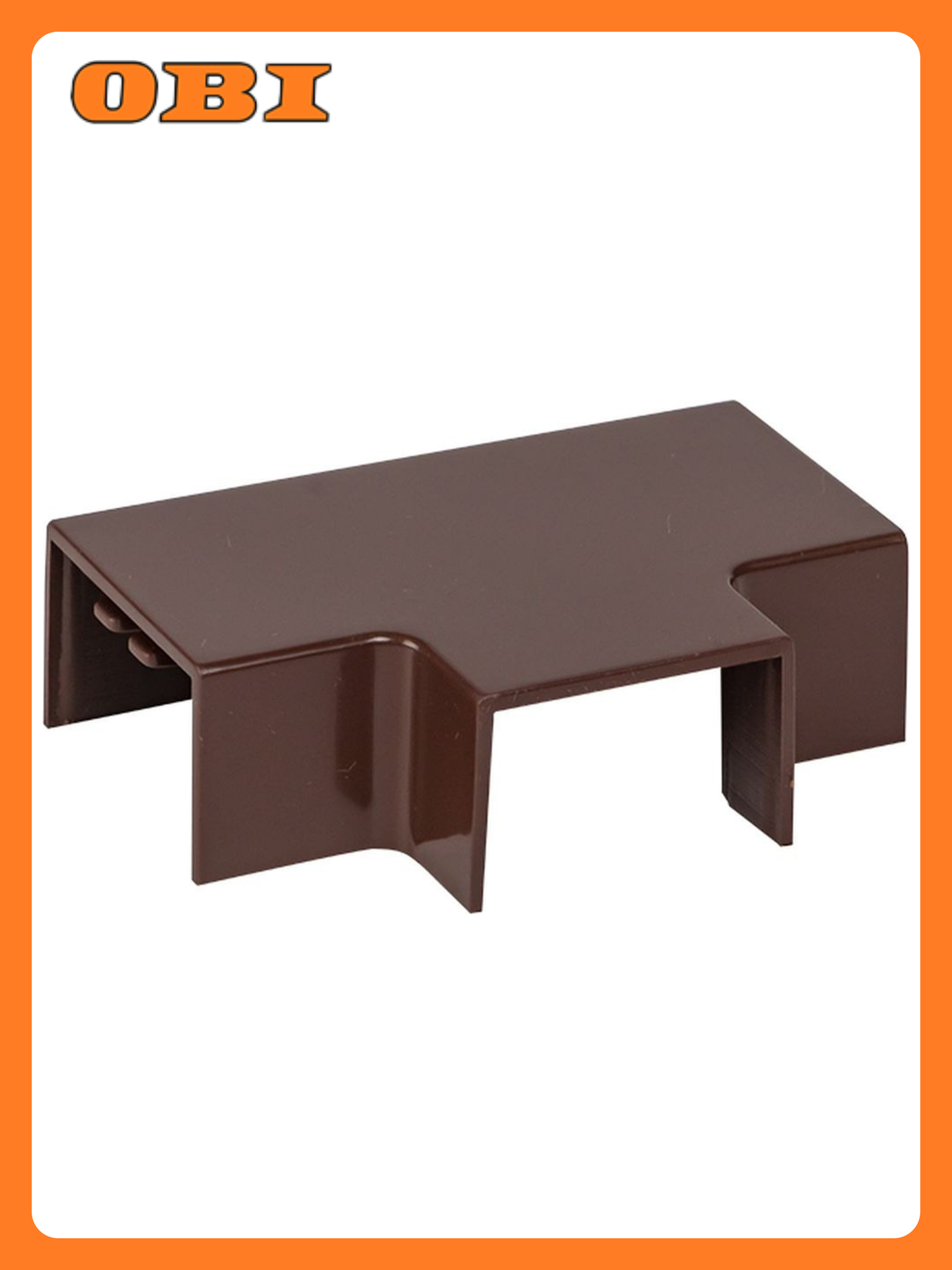 Т-образный разветвитель EKF PROxima, пластик, цвет темное дерево, 25x16 мм