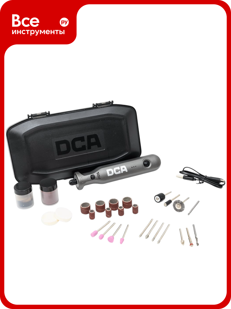 Аккумуляторный гравер DCA ADSJ0401 (TYPE E), Универсальный интерфейс type-c позволяет легко и быстро заряжать устройство