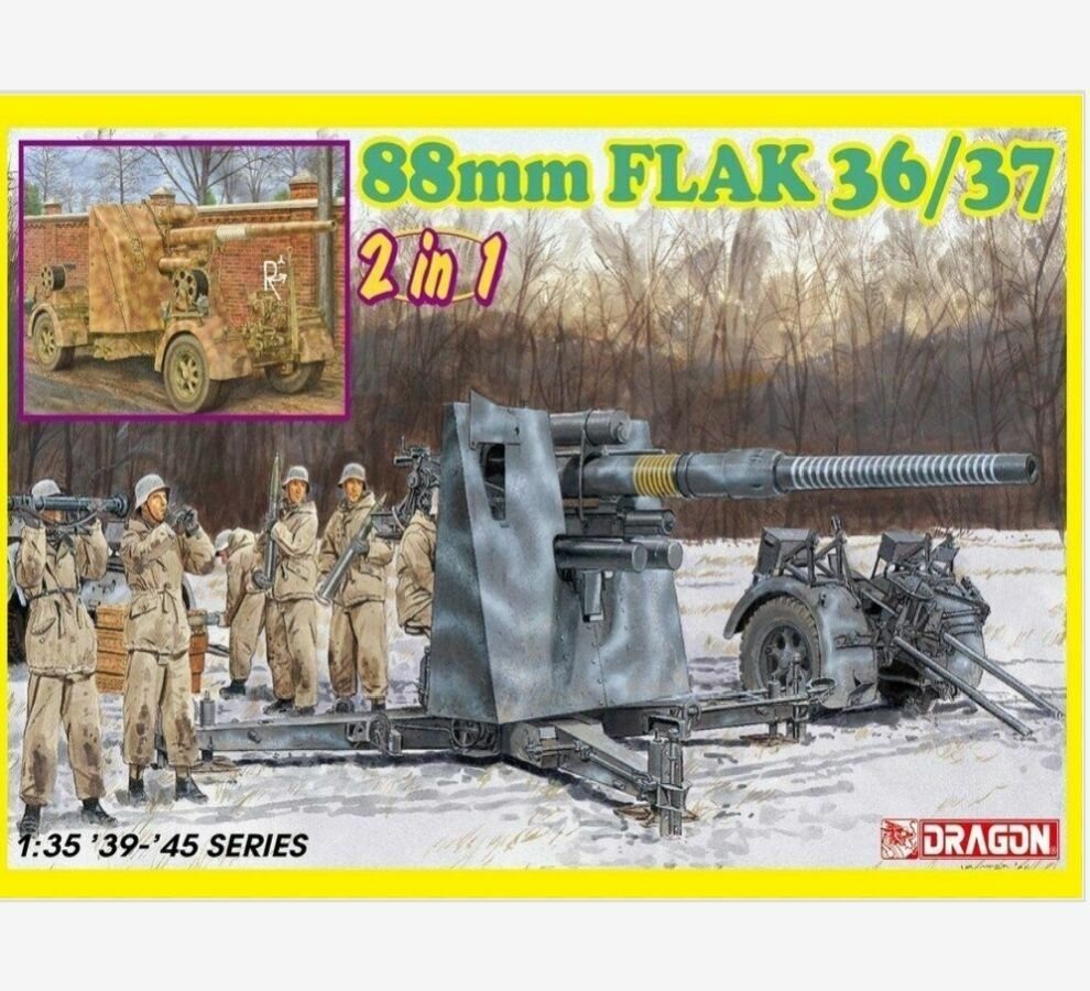 DRAGON 6923 1/35 Модель пушки Немецкий 88 мм FLAK 36/37 (2 in 1) c солидер