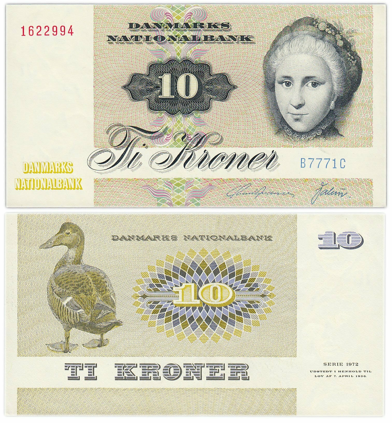 Дания 10 крон 1977 год Pick 48