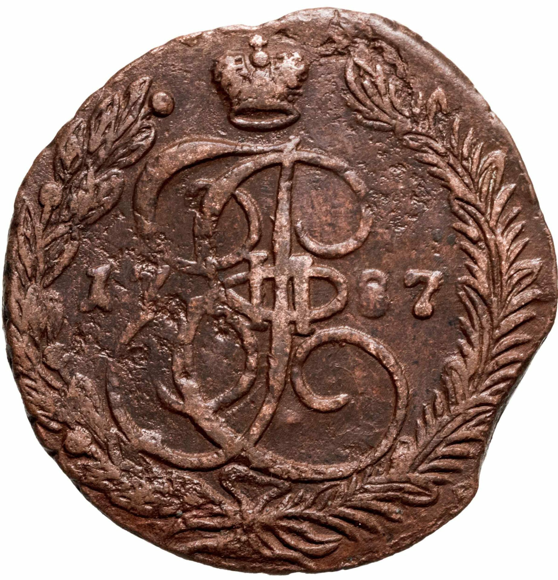 5 копеек 1787 ЕМ, Медь, в сохранности F-VF