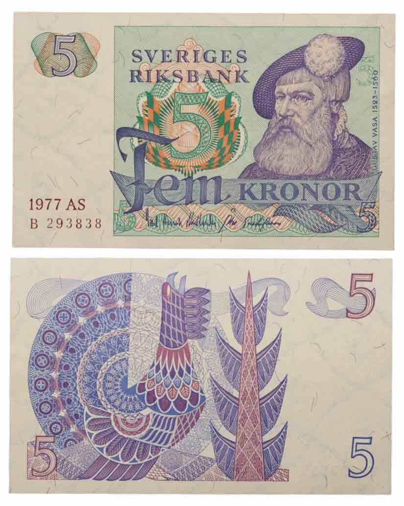 Швеция 5 крон 1977 года Pick 51c