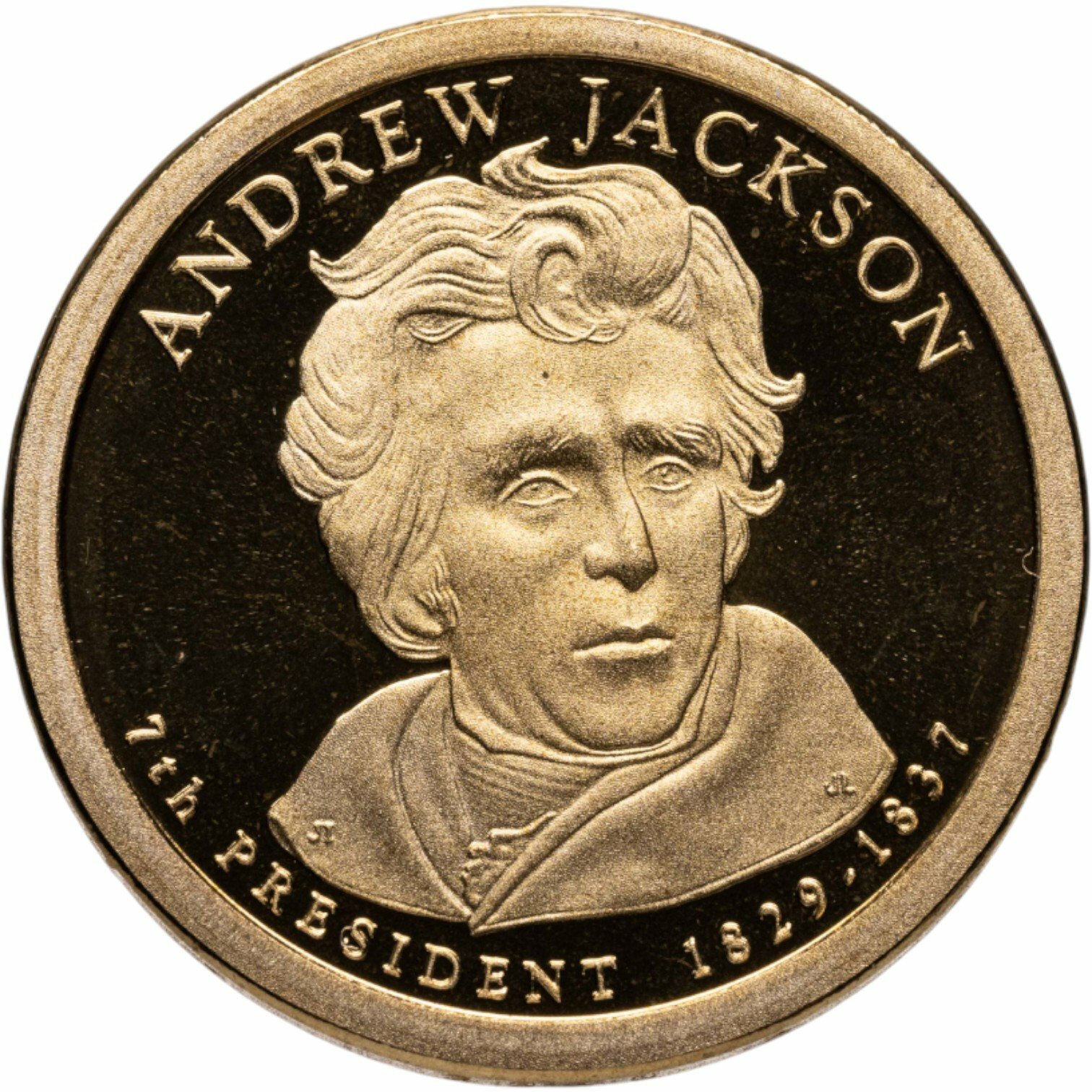 США 1 доллар dollar 2008 S Proof "Эндрю Джексон 7-й президент США" знак монетного двора "S" - Сан-Франциско, Медь