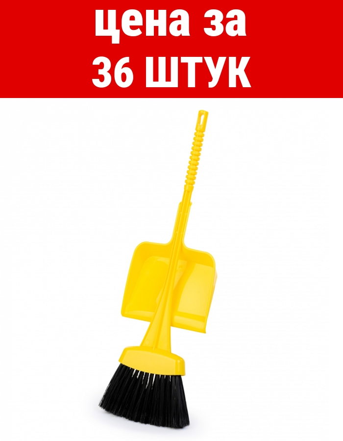 Комплект 36 шт, Веник+совок (мини) мягкий