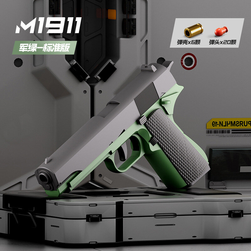 F8 Черно-зеленая модель игрушечного пистолета с магазином, реалистичный пневматический пистолет для детей, не настоящее