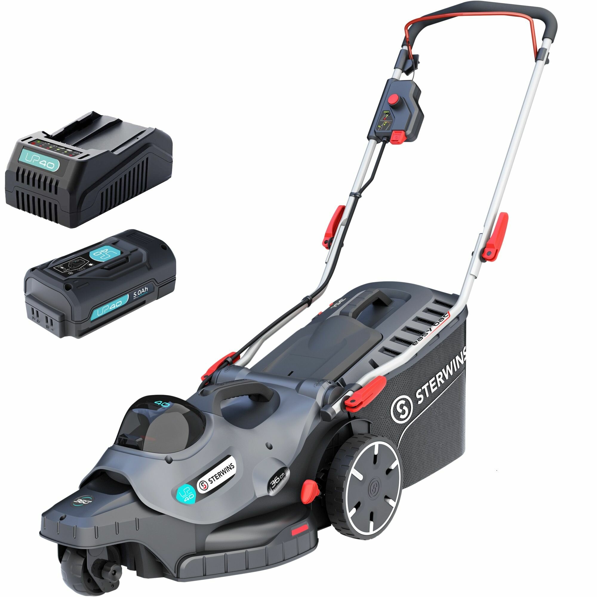 Газонокосилка аккумуляторная бесщеточная Sterwins 40 В 36 см 5Ач в комплекте с АКБ и ЗУ